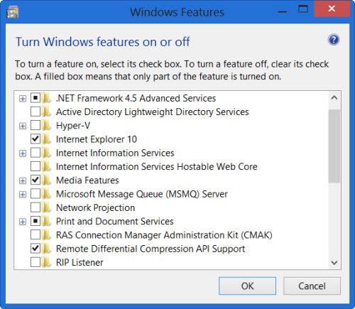 Turn Windows Features on or off not working, blank or empty Turn Windows Features on or off not working, blank or empty