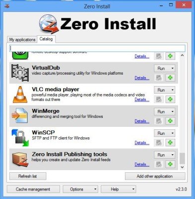 Run software without installing them with Zero Install for Windows