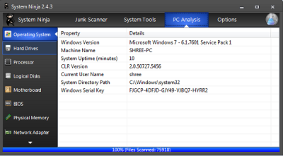 System Ninja: Free system optimization software for Windows PC