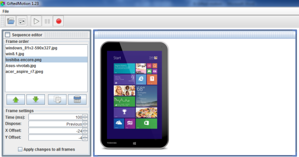Create animated GIF images with GiftedMotion for Windows PC