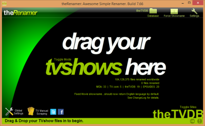 theRenamer lets you rename and organize TV Shows and Movies