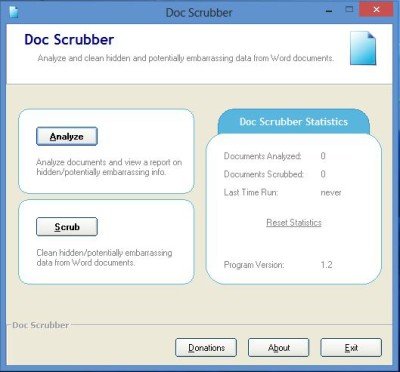 Doc Scrubber will remove hidden metadata from .DOC files