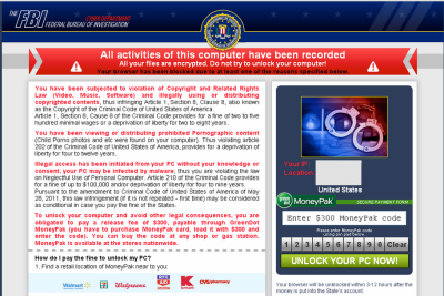 Remove FBI Ransomware Virus: Pay to delete your Criminal Records