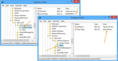 Lock Internet Explorer Home Page in Windows 10