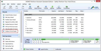 Windows To Go Creator feature in AOMEI Partition Assistant Free