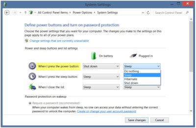 How to change what the Power button does in Windows 11