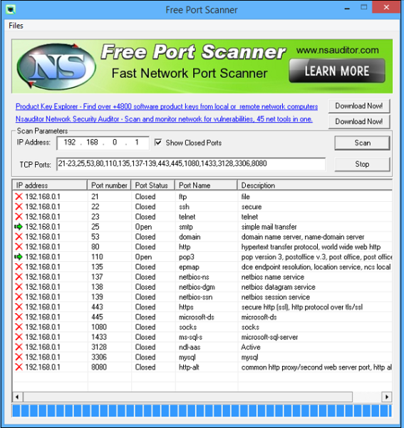 Free Port Scanner for Windows : Perform Firewall Port Scan