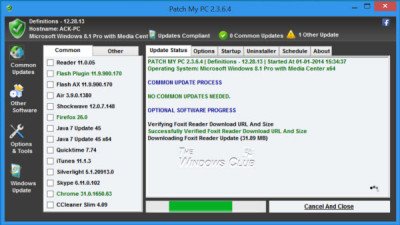 Patch My PC Home Updater checks for outdated software on Windows