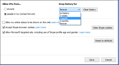 How to delete or disable Skype History