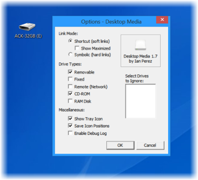 Automatically create shortcut to USB Removable Media on Desktop