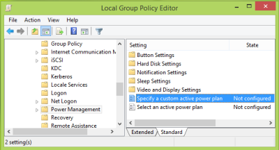 Specify a custom active Power Plan and force Windows to use it