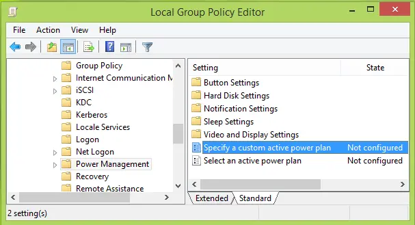 Specify a custom active Power Plan and force Windows to use it Specify a custom active Power Plan and force Windows to use it