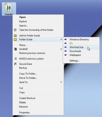 Folder Guide lets you access frequently used folders quickly in 2 clicks