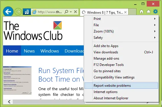 Enable or Disable Report Website Problems in Internet Explorer Enable or Disable Report Website Problems in Internet Explorer