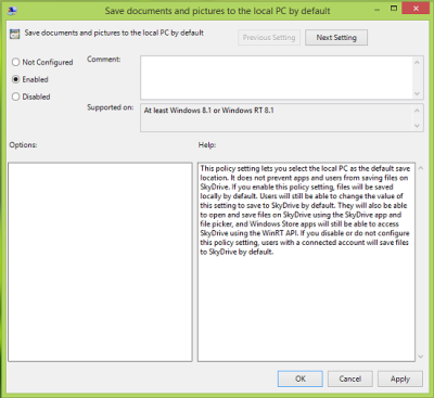 Make Windows save Documents locally instead of OneDrive