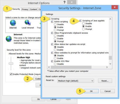 Disable Active Content in Internet Explorer on Windows 10