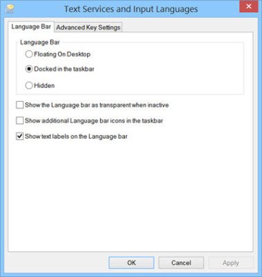Turn Off Language Bar or Input Indicator in Windows 11