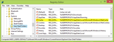 Restore Temporary Internet Files folder location for Internet Explorer