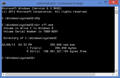 Disk Footprint Tool (dfp.exe) in Windows 11