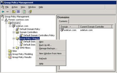 Manage, Restore, Backup Group Policy Objects in Windows