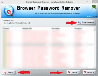 Browser Password Remover: Delete Passwords stored in Browsers
