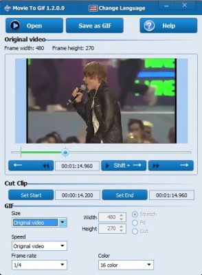 Convert Video files to animated GIF with Movie To GIF