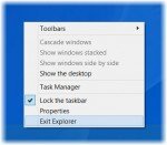 How to Exit Explorer using Taskbar Context Menu in Windows 10