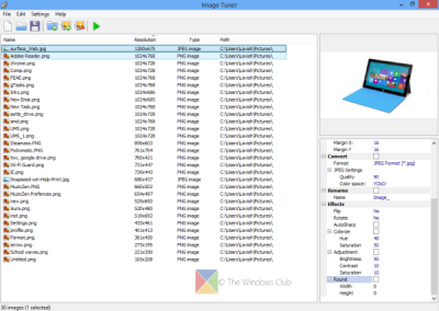 Image Tuner: A free batch image editor for Windows PC