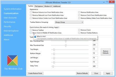 Ultimate Windows Tweaker 3 for Windows 8.1