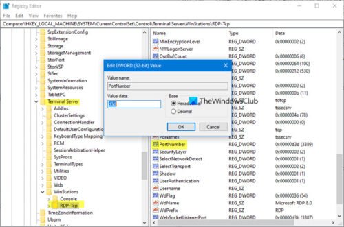 How to change RDP Listening Port in Windows 11/10