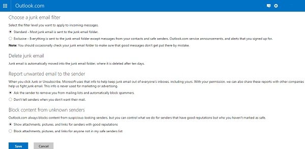 How to harden or strengthen Outlook.com Privacy Settings