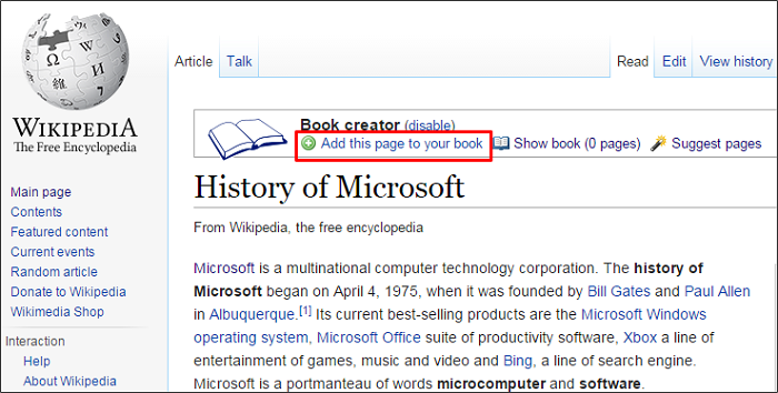 How to create an eBook from Wikipedia