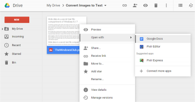 Use Google Drive to convert Image to Text (OCR)