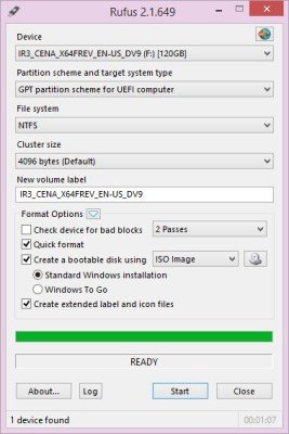 How to Create and Format bootable USB flash drives with Rufus