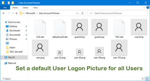Set a Default User Logon Picture for all Users in Windows 11/10