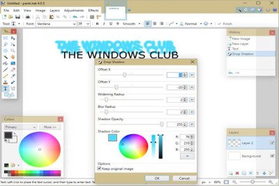 How to create and add Drop Shadow effect to Image in Paint.NET