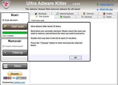 Ultra Virus Killer is a anti-malware toolkit for Windows