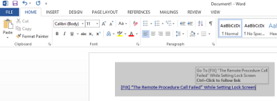 Disable Ctrl Click shortcut to open hyperlinks in Word