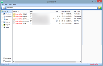 Quick Search is a fast free Search software for Windows PC