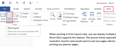 How to view multiple pages in Word at once