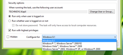Error 0xFFFD0000, PowerShell script Scheduled Task does not run