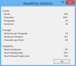 How to use Readability Statistics in Word