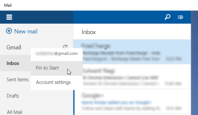 Add multiple Live Tiles for multiple Email Accounts in Mail app