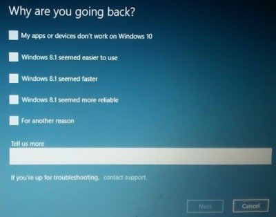 How to Roll back or Go back from Windows 11 to Windows 10