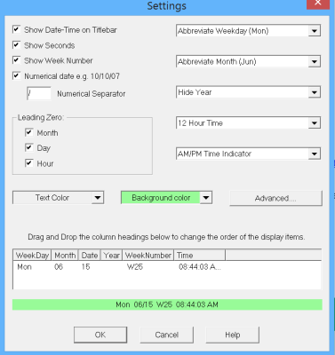Add date and time to program window with Titlebar Date-Time