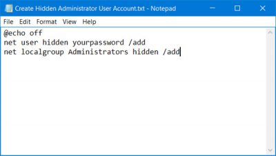 Create new Hidden Administrator User Account In Windows 11