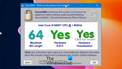 Find out the Security features of your processor using SecurAble