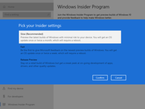 Sign up for Windows Insider Program; Get Windows Insider Builds