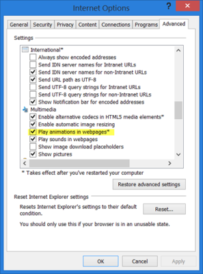 Turn off GIF and disable animated images in web browser