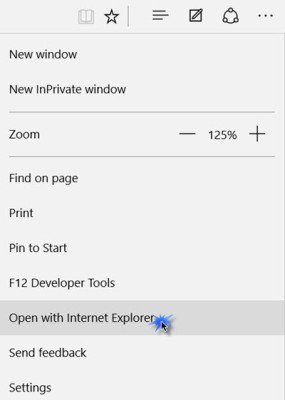 Edge displays This website needs Internet Explorer message